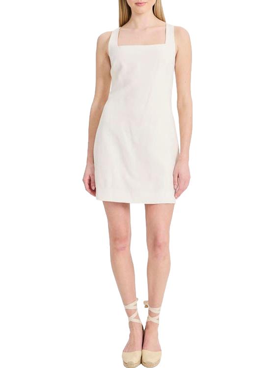 THE GOOD JOURNEY The Good Journey Square Neck Linen-Blend Minidress